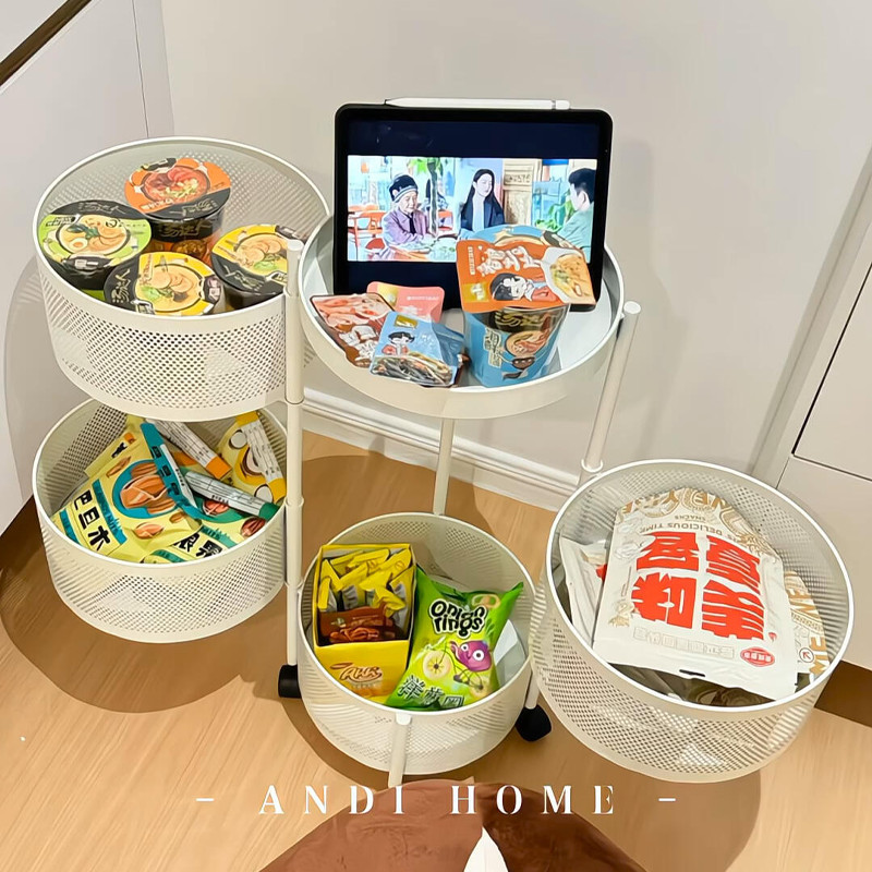 Snack Trolley Storage Rack Multi-layer Living Room Organizer Stainless ...