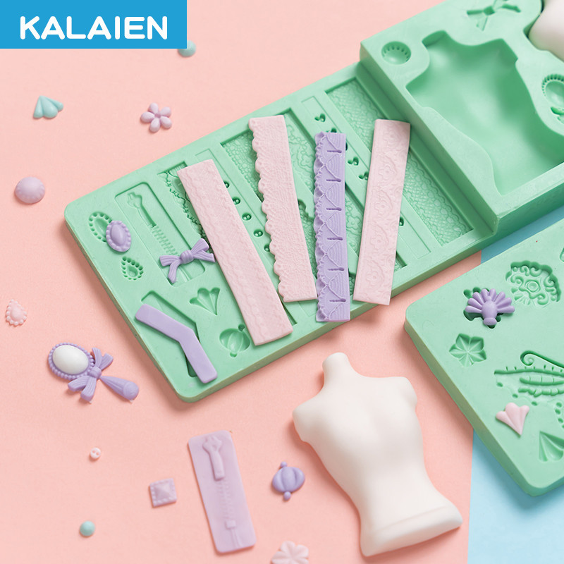 KALAIEN Silicone Fondant Mold Wedding Cake Decoration Mold Action ...