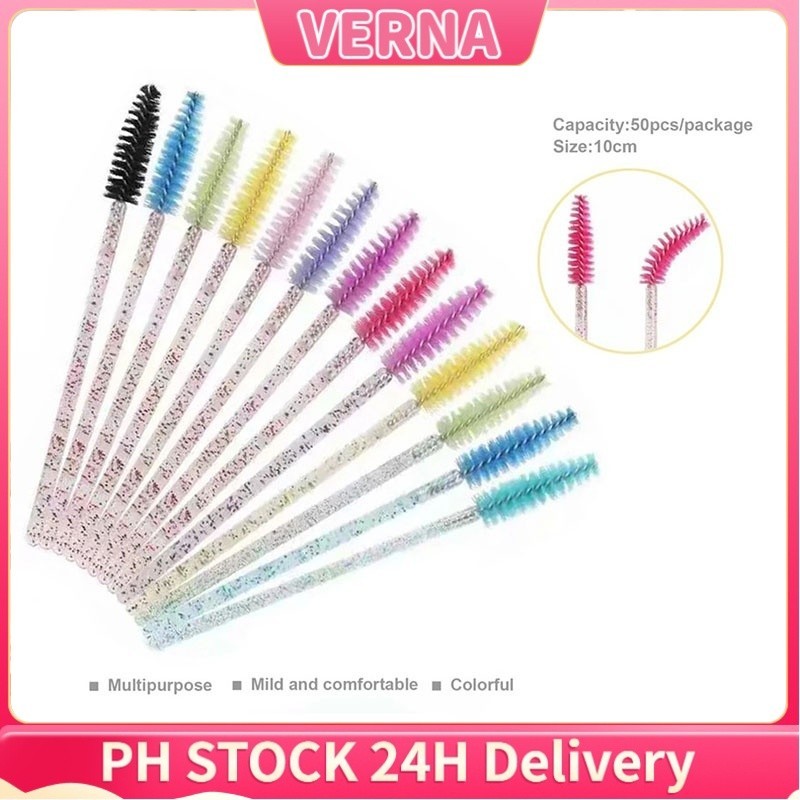 50 Pcs/Pack Spoolie Brush Eyelash Brush Comb for Eye Lash Extensions ...