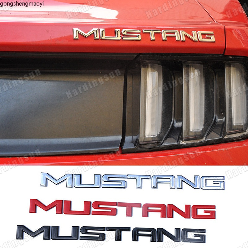 3d Metal English letters MUSTANG badge Tail box car tail label body ...