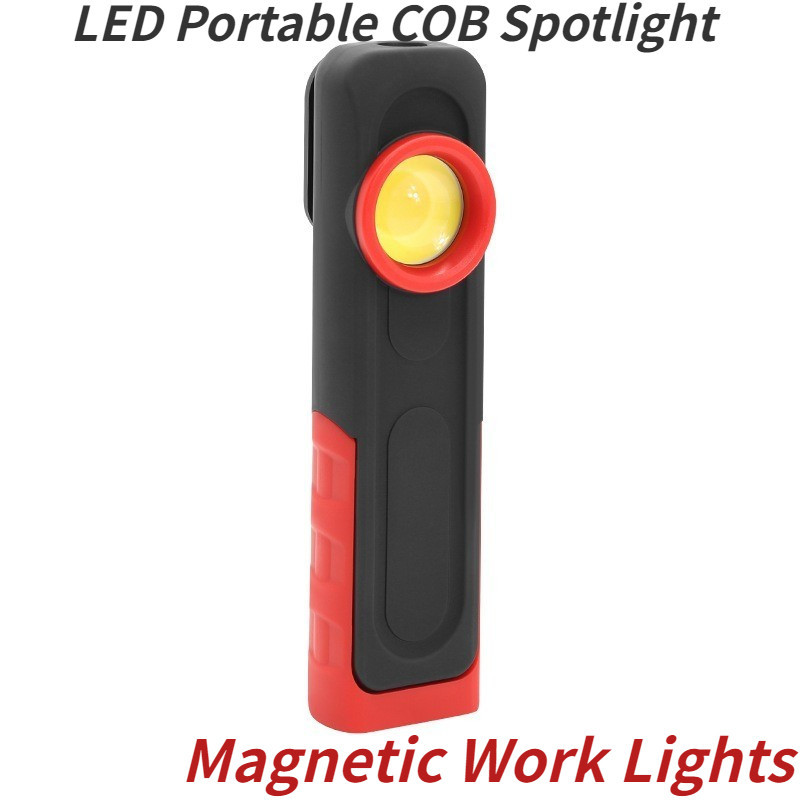 LED Portable COB Spotlight Magnetic Working Light Rechargeable LED COB ...