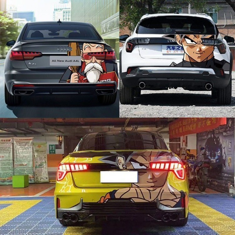 Dragon Ball Goku Rear Lights Car Sticker Luffy Rear Light Modified Car ...