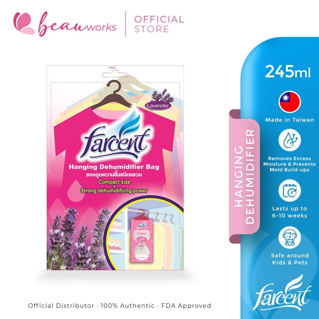 Farcent Hanging Dehumidifier Bag Lavender 245ml | Shopee Philippines