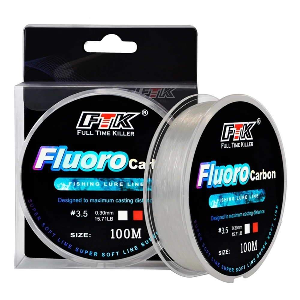 100m 300m Fishing Line 0.2mm-0.6mm 7.15LB-45LB Fluorocarbon Coating ...