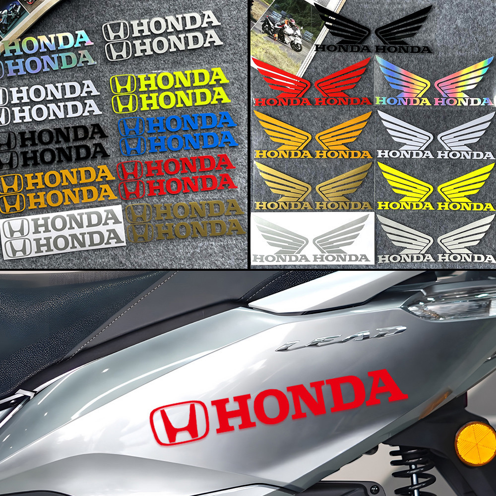 Honda Motorcycle Logo Sticker Reflective Wing Motorbike Body Decal for ...