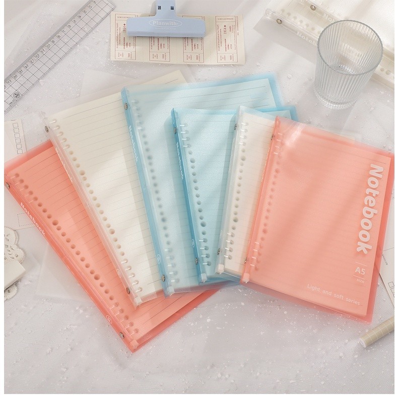 Multi Color Simple Transparent A5/B5 Loose Leaf Notebook Detachable PP ...