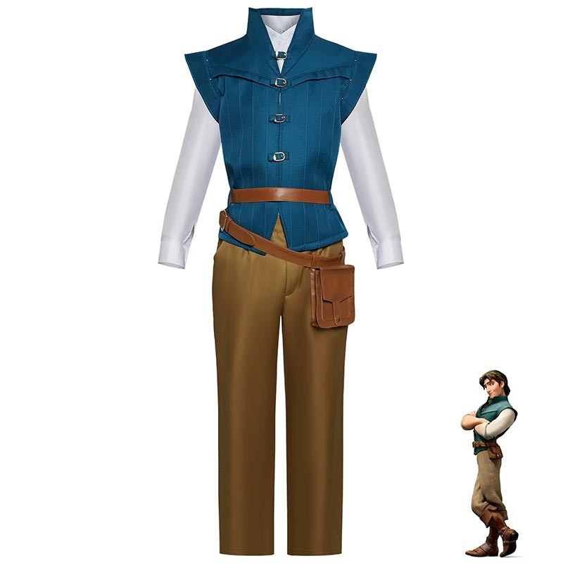 Movie Flynn Rider Cosplay Costume Outfit Uniform Halloween Carnival ...