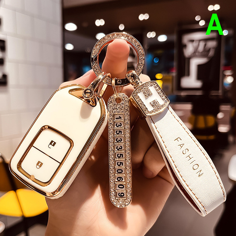 Gold Edge TPU Remote Key Fob Case Cover for Honda Equipped with ...