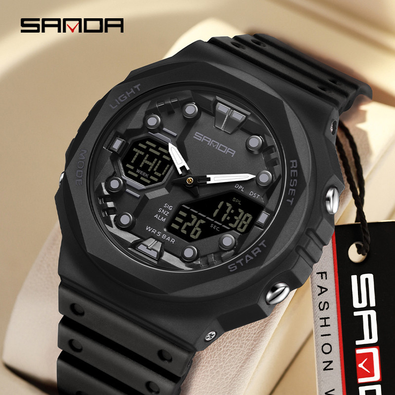 Sanda Large Dial Multifunctional Trendy Urban Outdoor Waterproof Sports ...