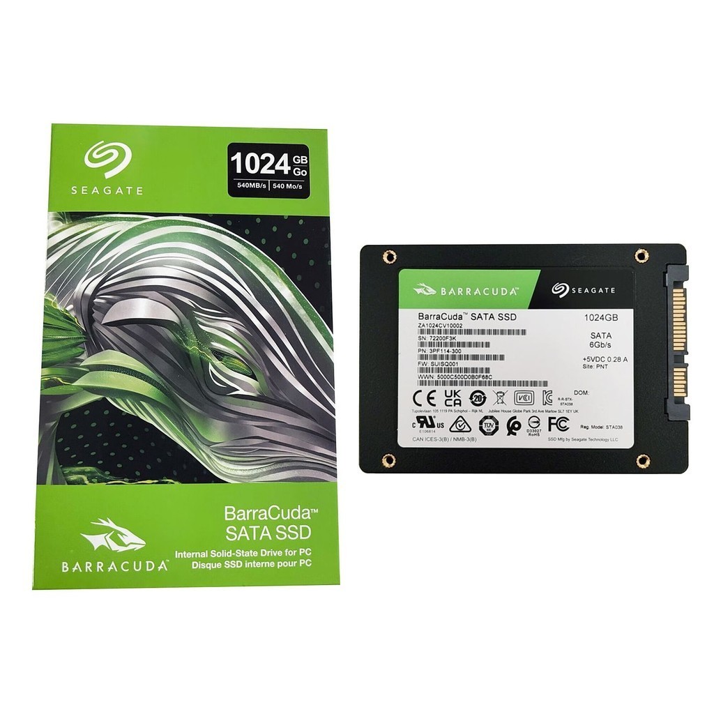 Seagate BarraCuda SATA SSD 1024GB (ZA1024CV1A002) - SATA III 6Gb/s, 2.5 ...
