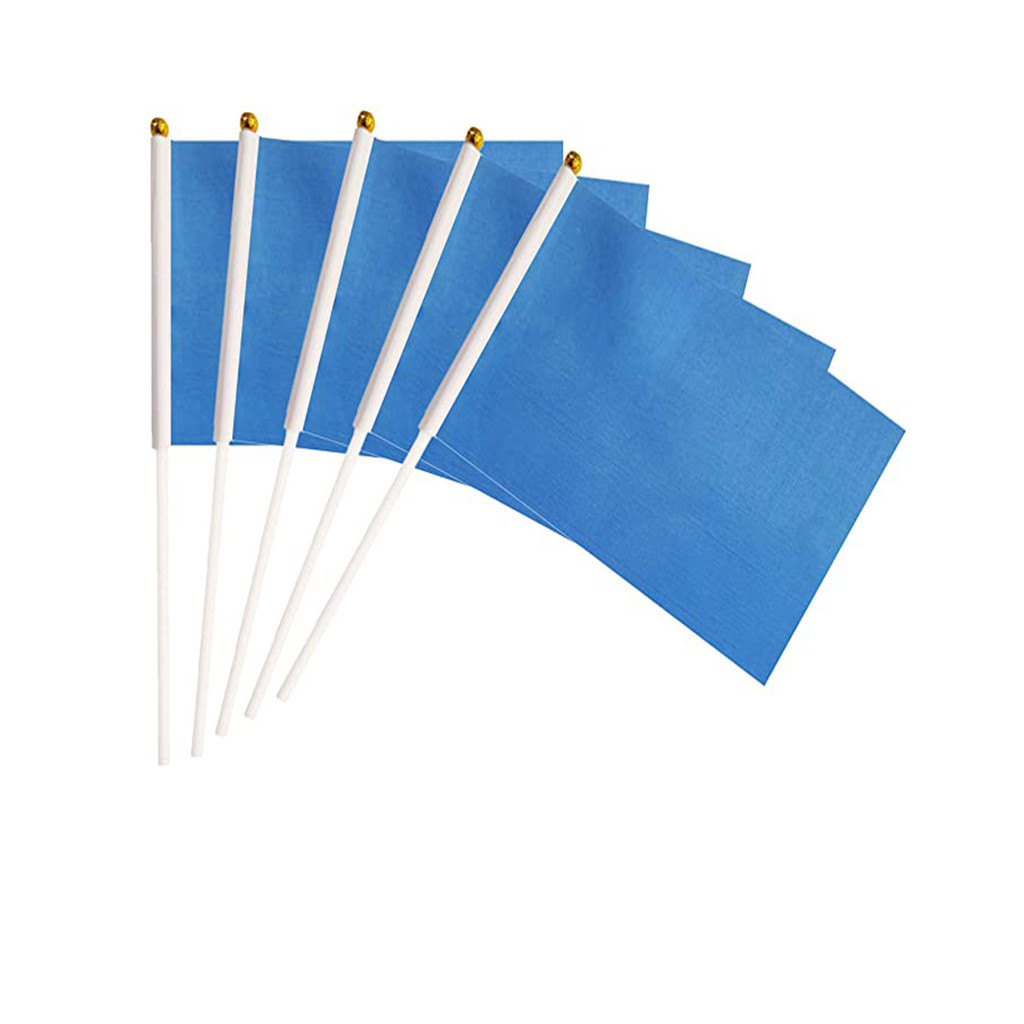 20pcs Color Solid Flag Mini Hand Held Flag Solid White Blank Flags On ...