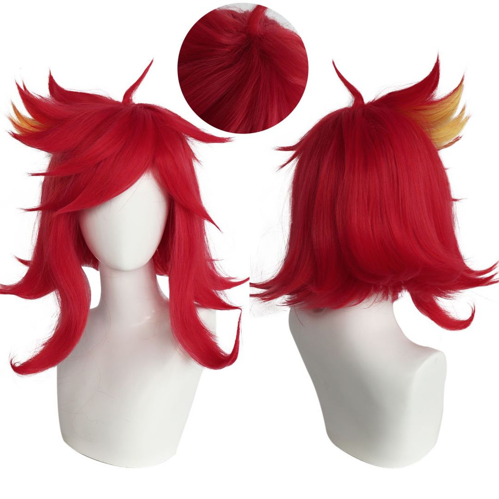 Niffty Cosplay Wig Hazbin Hotel Short Red Heat Resistant Synthetic Hair ...