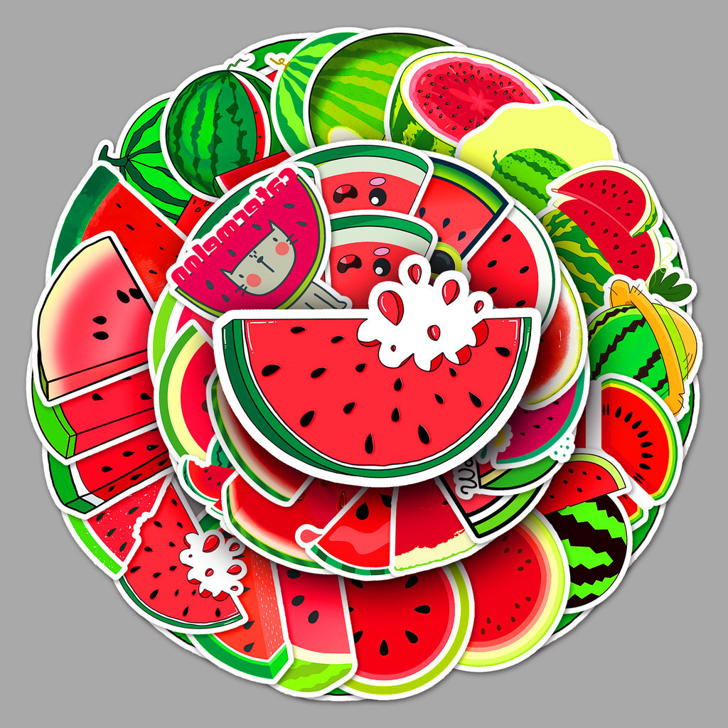 50Pcs Watermelon Fruit Cartoon Graffiti Sticker Set Waterproof Oil ...
