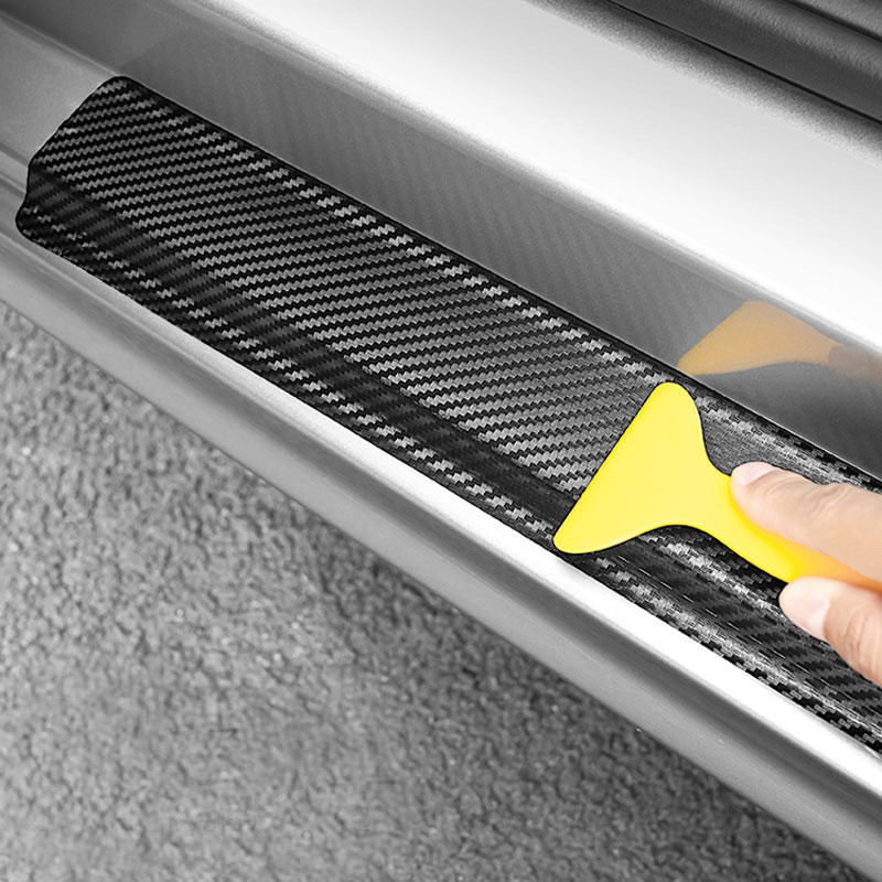 Car Door Sill Protector Stickers Plate Rear Trunk Bumper Threshold ...