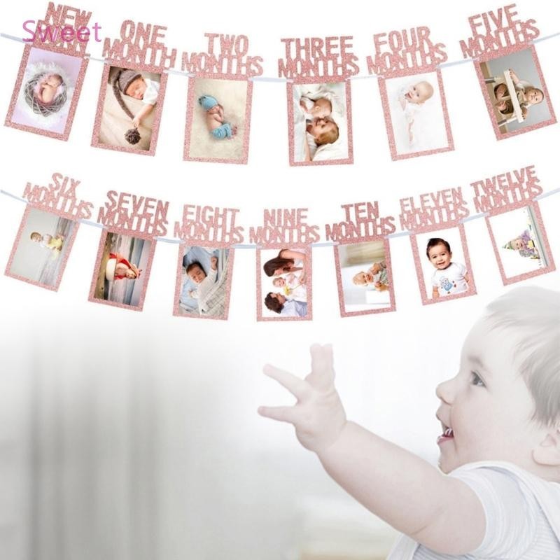Sweet Baby Boy Girl First Birthday Photo Display 12 Months Frame Set ...
