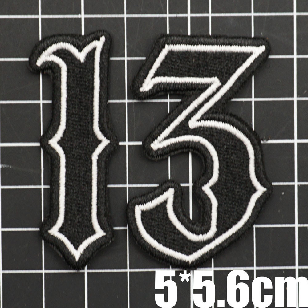 【Customized 】Embroidery Lucky number 13 3D Velcro Patch /Badges/armband ...