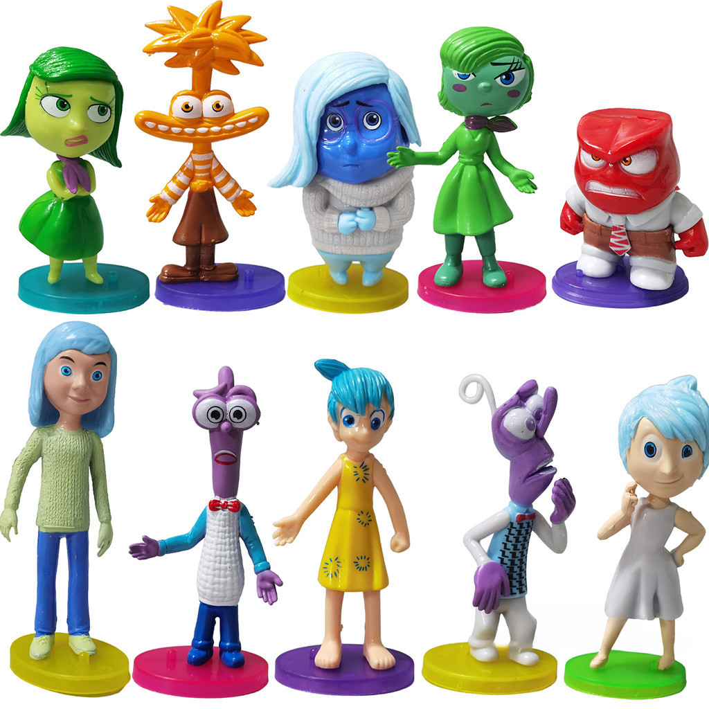Anime Inside Out Figure Set Joy Fear Anger Disgust Sadness 8-11CM Dolls ...
