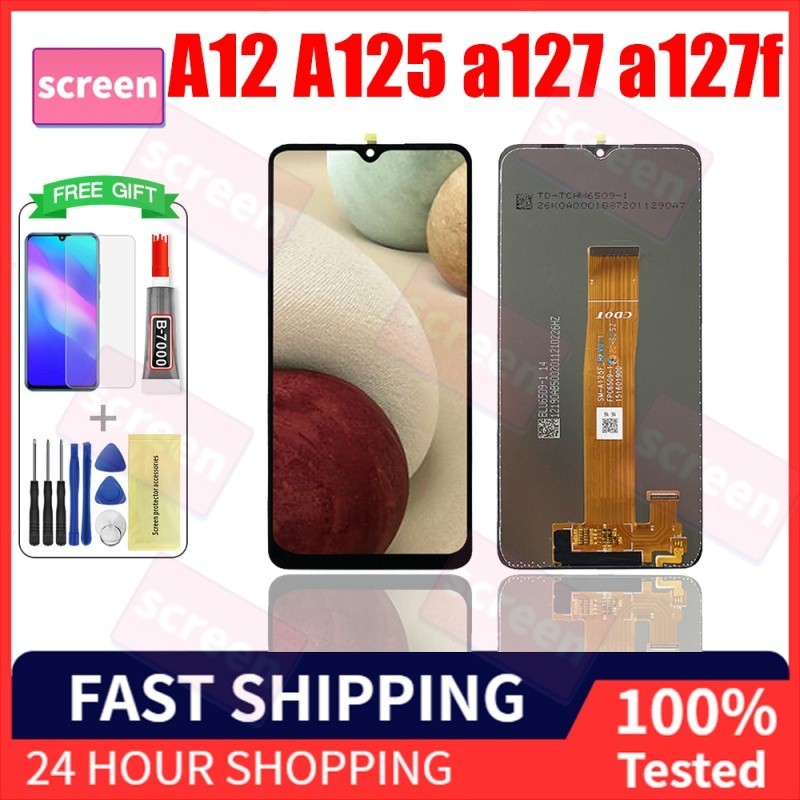 Original For Samsung Galaxy A12 A125 SM-A125F A125F/DS LCD Display Touch Screen A12 A127 A127F ...