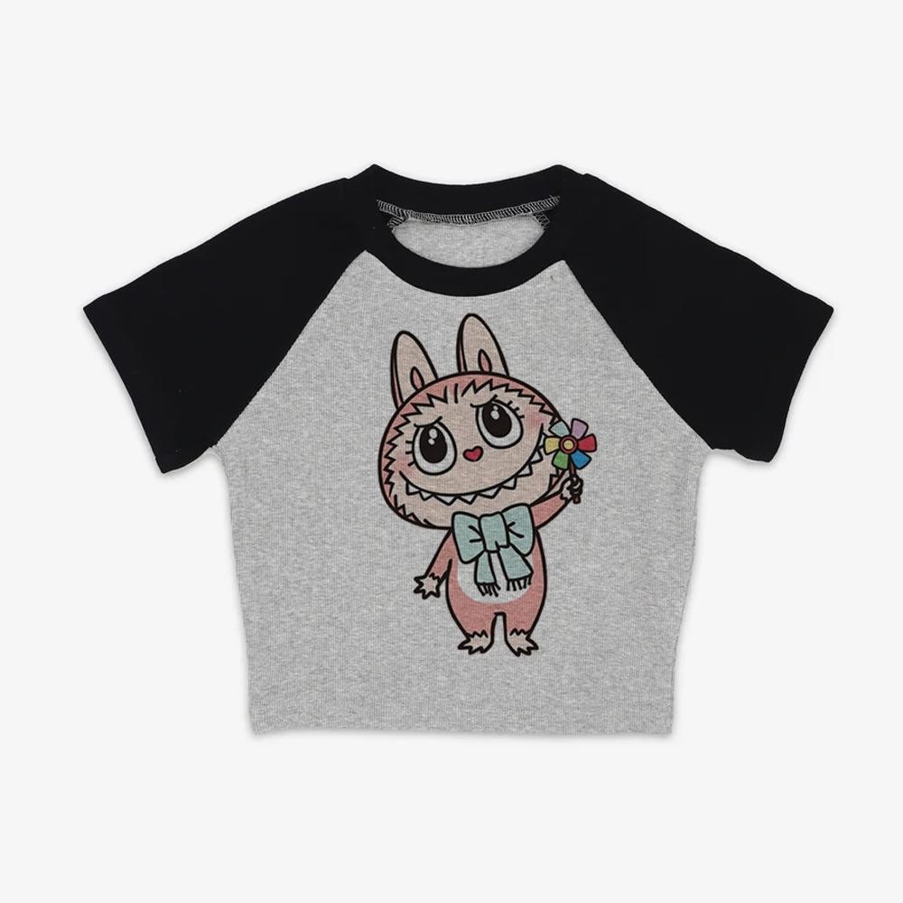 LABUBU goth 90s crop top Female streetwear kawai goth fairy grunge ...