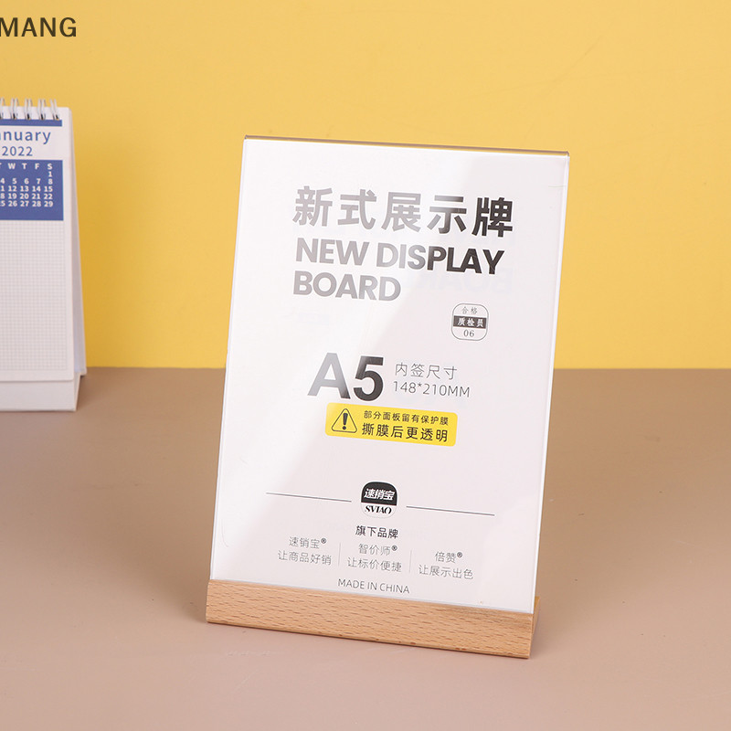 MA A4 A5 A6 Acrylic L-Style T-Type Strong Table Signboard Double-sided ...