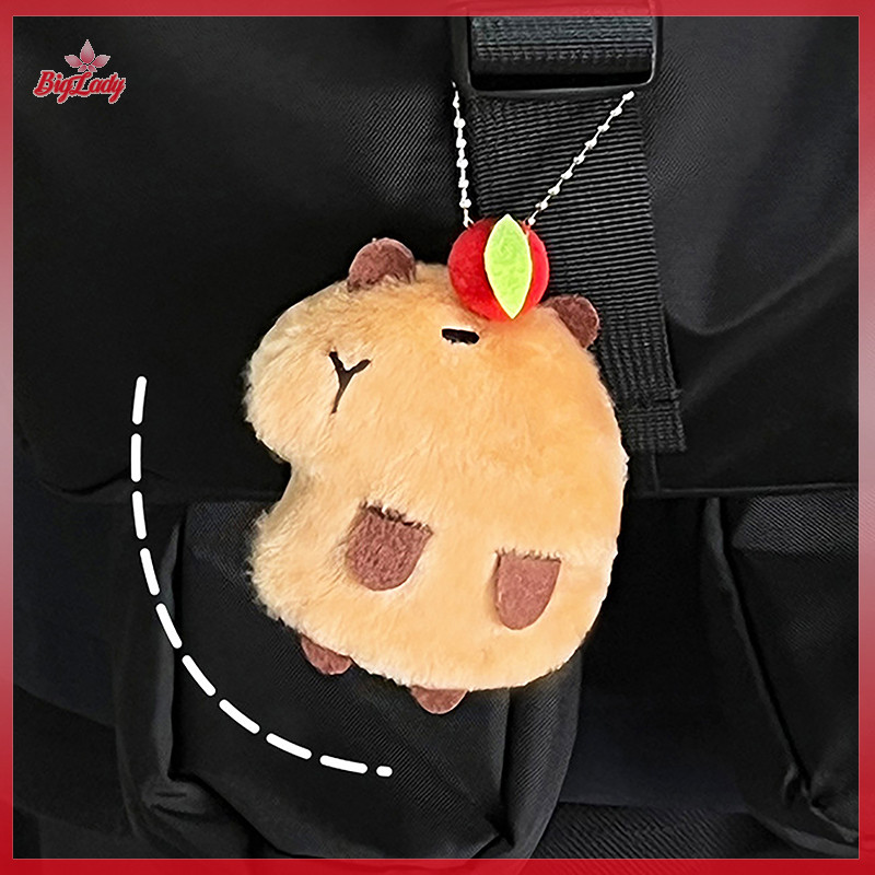 UVLN> Cute Plush Doll Keychain Cartoon Capybara Squeak Toy Key Ring ...