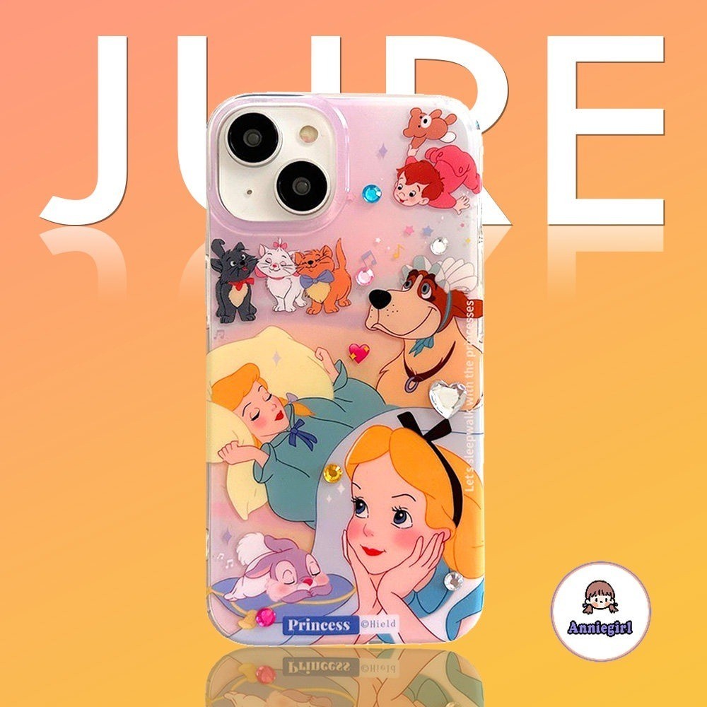 For Iphone 11 Cartoon Cinderella Princess Diamond Sticker Phone Case ...