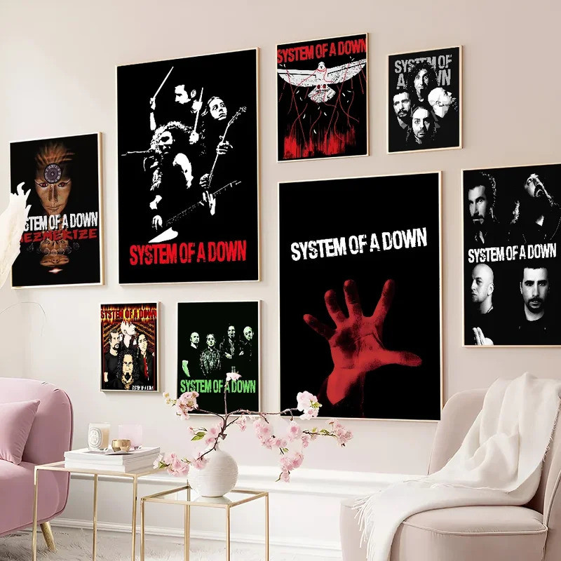 Heavy Metal Band System of A Down Self-adhesive Art Poster Fancy Wall ...