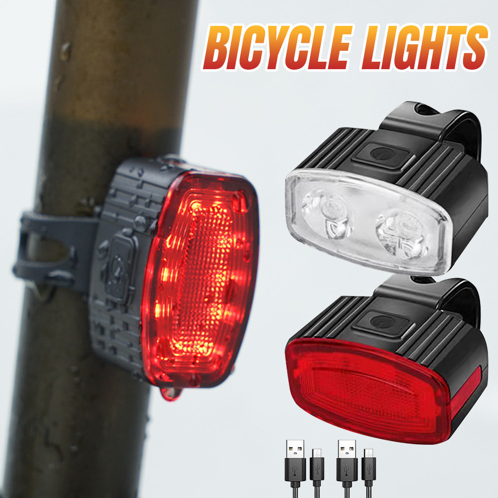 SSS Bike Lights LED Front Lamp Taillight Cycling Back Rechargeable ...