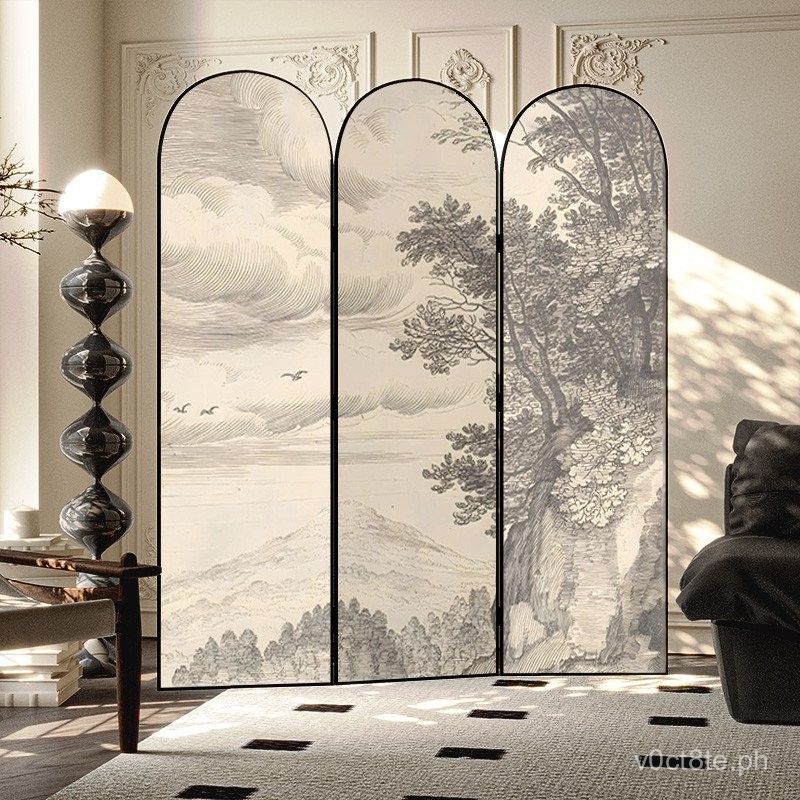 French Style Metal Folding Screen Partition for Home Entrance, Living ...