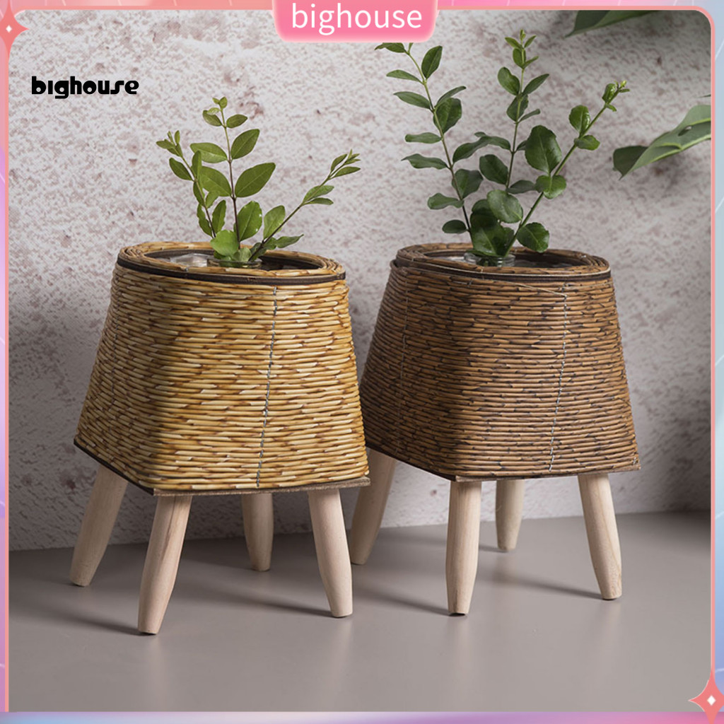 Durable Planter Pot Versatile Plant Stand Handmade Rattan Woven Planter ...
