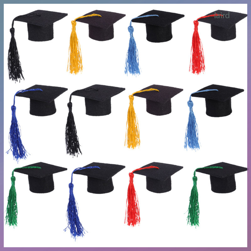 12 Pcs Mini Doctor Hat Graduation Cap Bottle Toppers Hats Beverage Caps ...