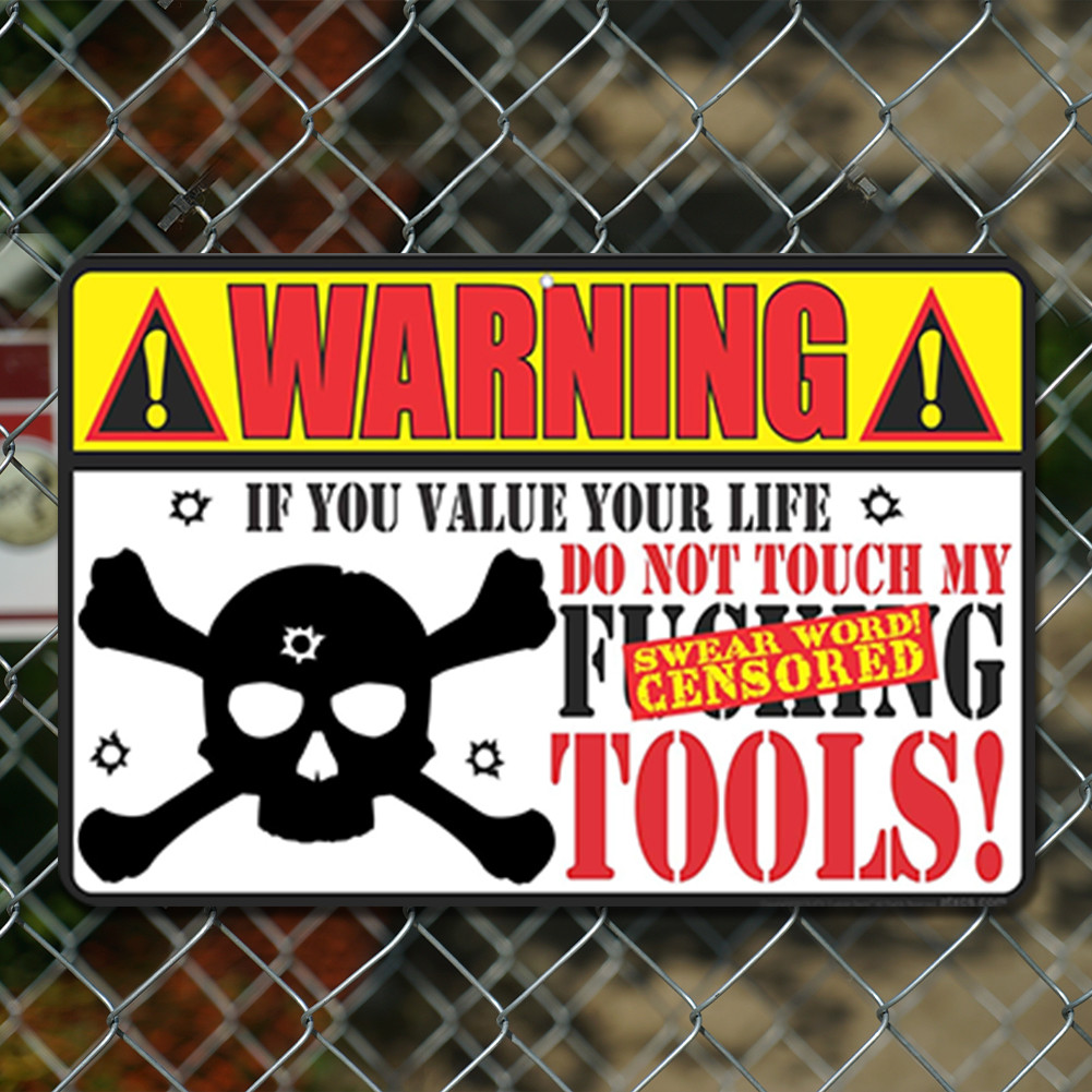 Metal Warning Tin Sign Rectangular Iron Painting Wall Home Bar ...