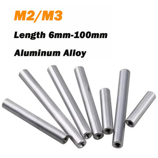 Long Nuts M2/M3 OD3.5/5mm Length 6mm-100mm Aluminum Round Threaded ...