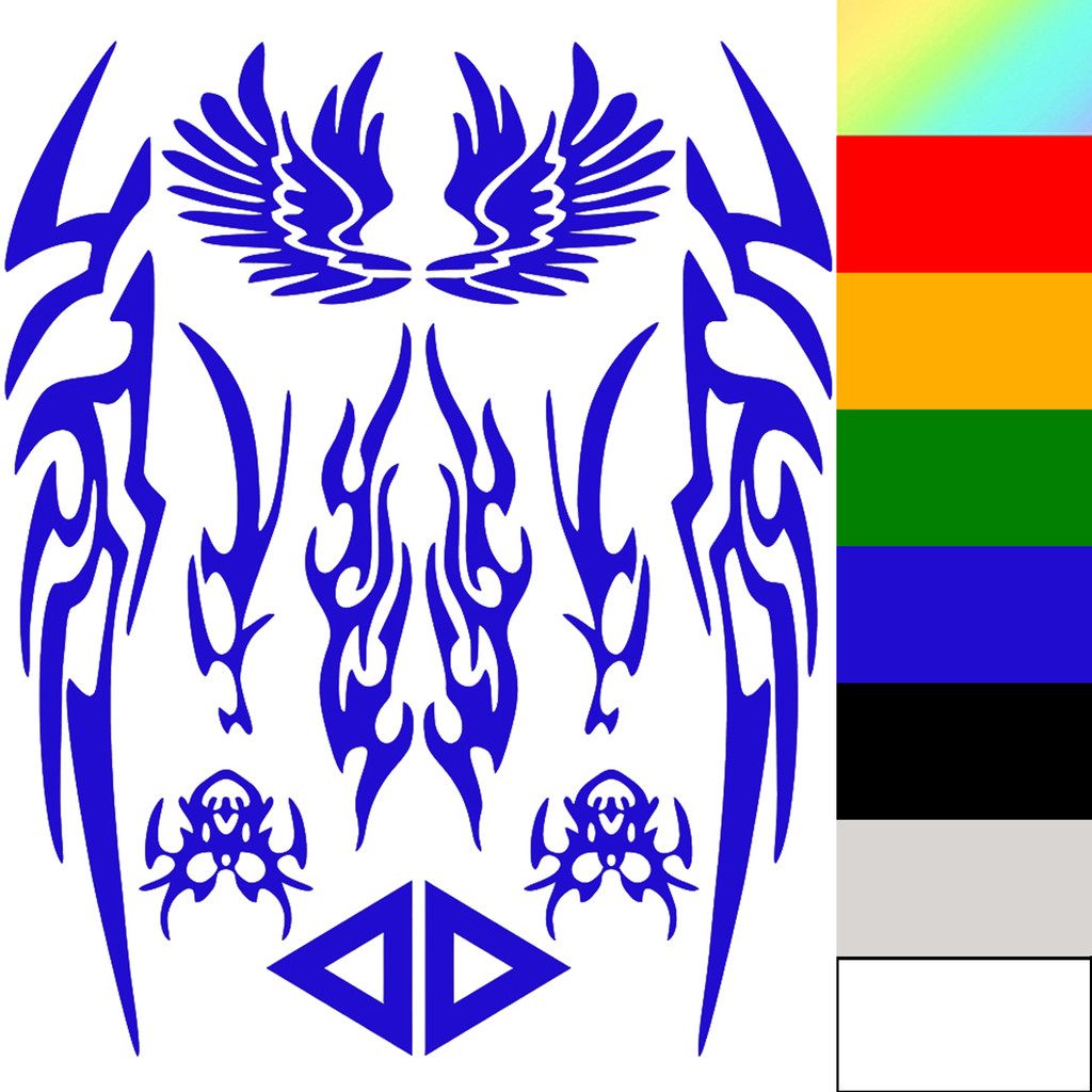 Triangle Wings Collection Cartoon Silhouette Reflective Colorful ...