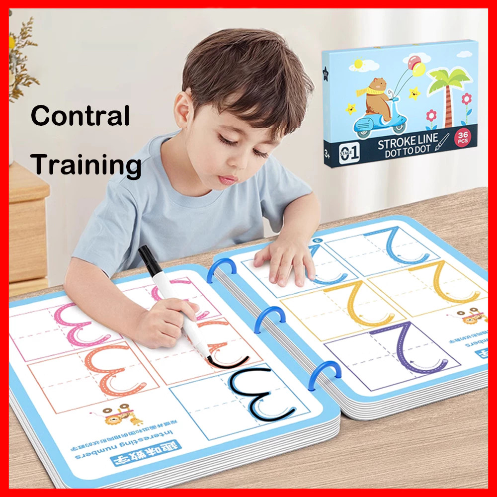 Baby Tracing Workbook For Kids Training Coloring Book Erasable Writing ...