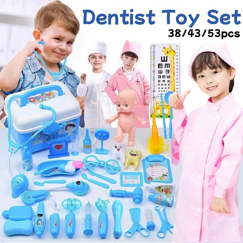 Doctor Set Toys for Kids Medical Box Dentist Kit Nurse Stethoscope ...