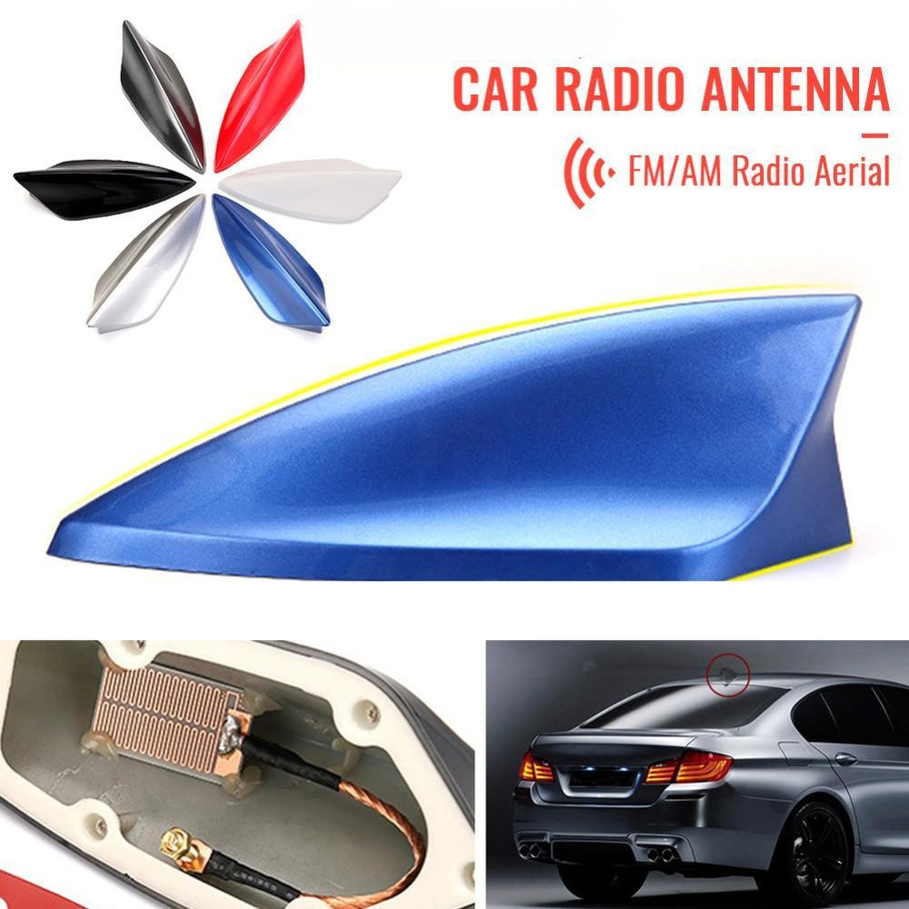 Universal Car Shark Fin Antenna Signal Auto Roof FM/AM Radio Aerial ...