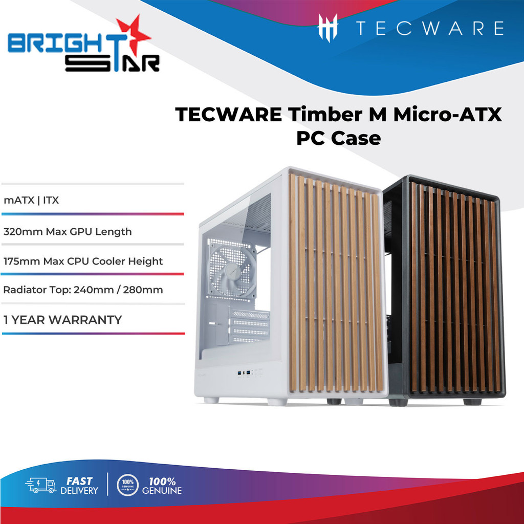 TECWARE Timber M Micro-ATX PC Case - Black/White | Shopee Philippines