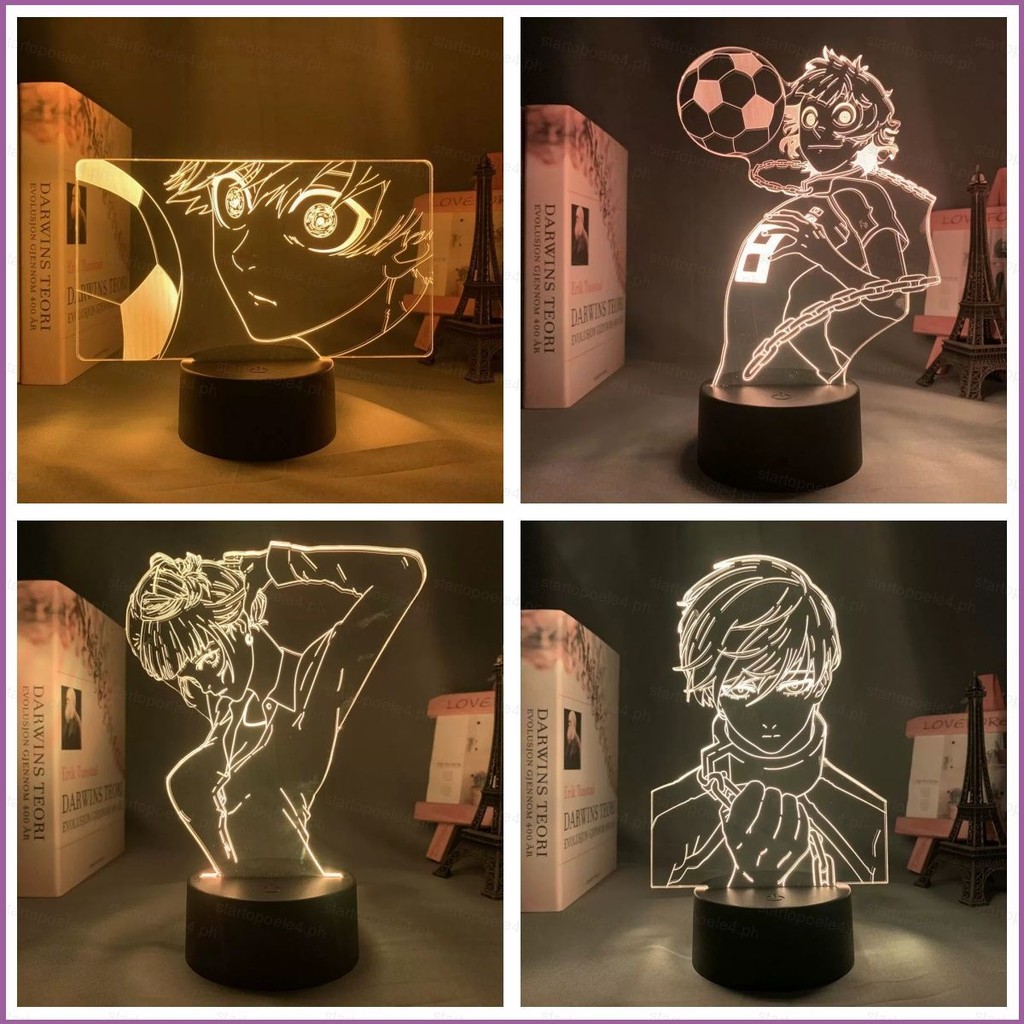Blue Lock Isagi Yoichi Bachira Meguru Night Light Anime 3D Lamp Remote ...