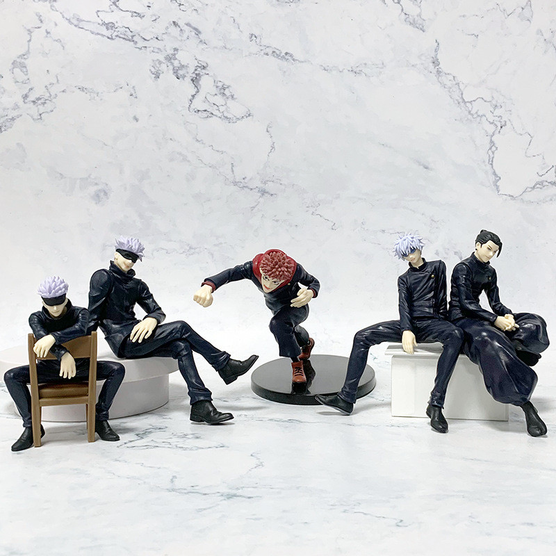 Jujutsu Kaisen Figure Sitting Position Gojo Satoru with Staff Yuji ...