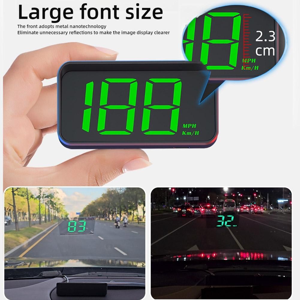 Car Head Up Display USB Cable Reflective Film GPS Digital Speedometer ...