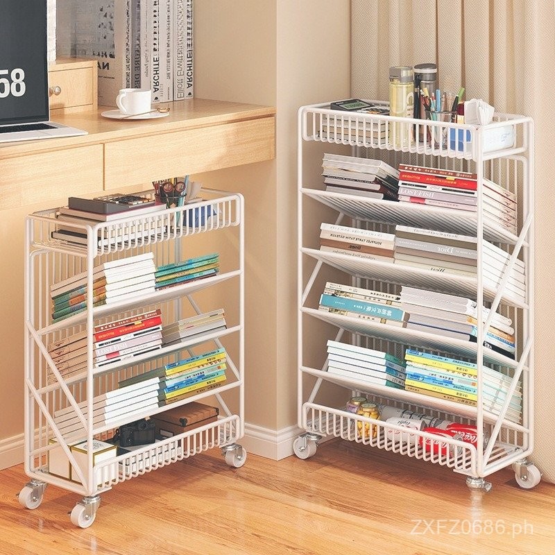 Storage Rack Student Desktop Organizer Beside Movable Bookshelf Desk ...
