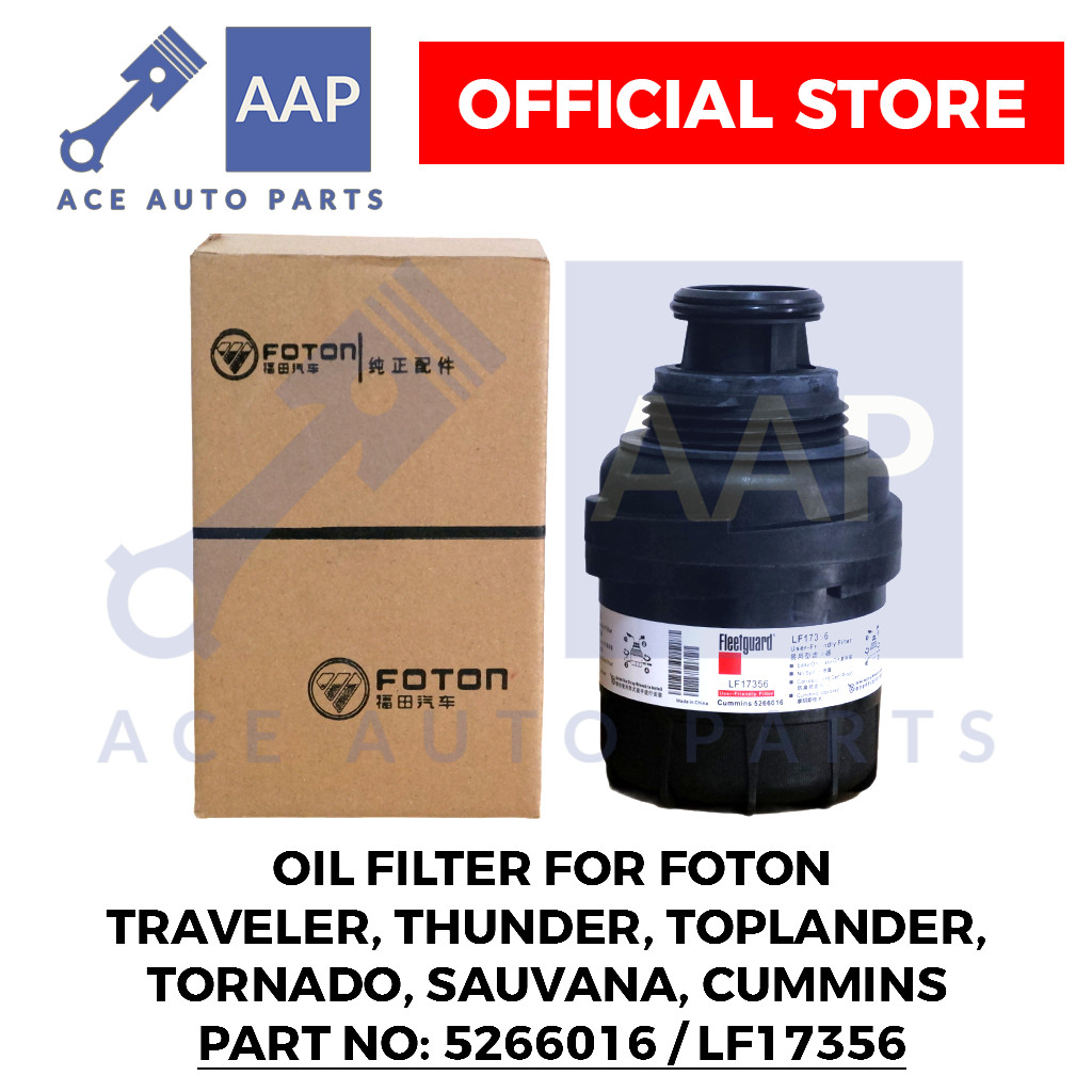 Oil Filter for Foton Tornado, Traveler, Thunder, Toplander, Tornado ...