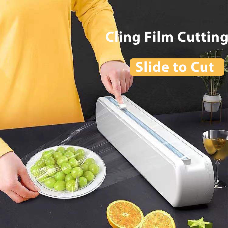 Cling Film Dispenser Cling Wrap Cutting Box Plastic Food Wrap Cutter ...