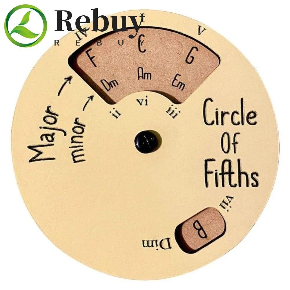 REBUY Guitar Chord Wheel, Circle Of Fifths Wheel Round Wooden Wheel ...