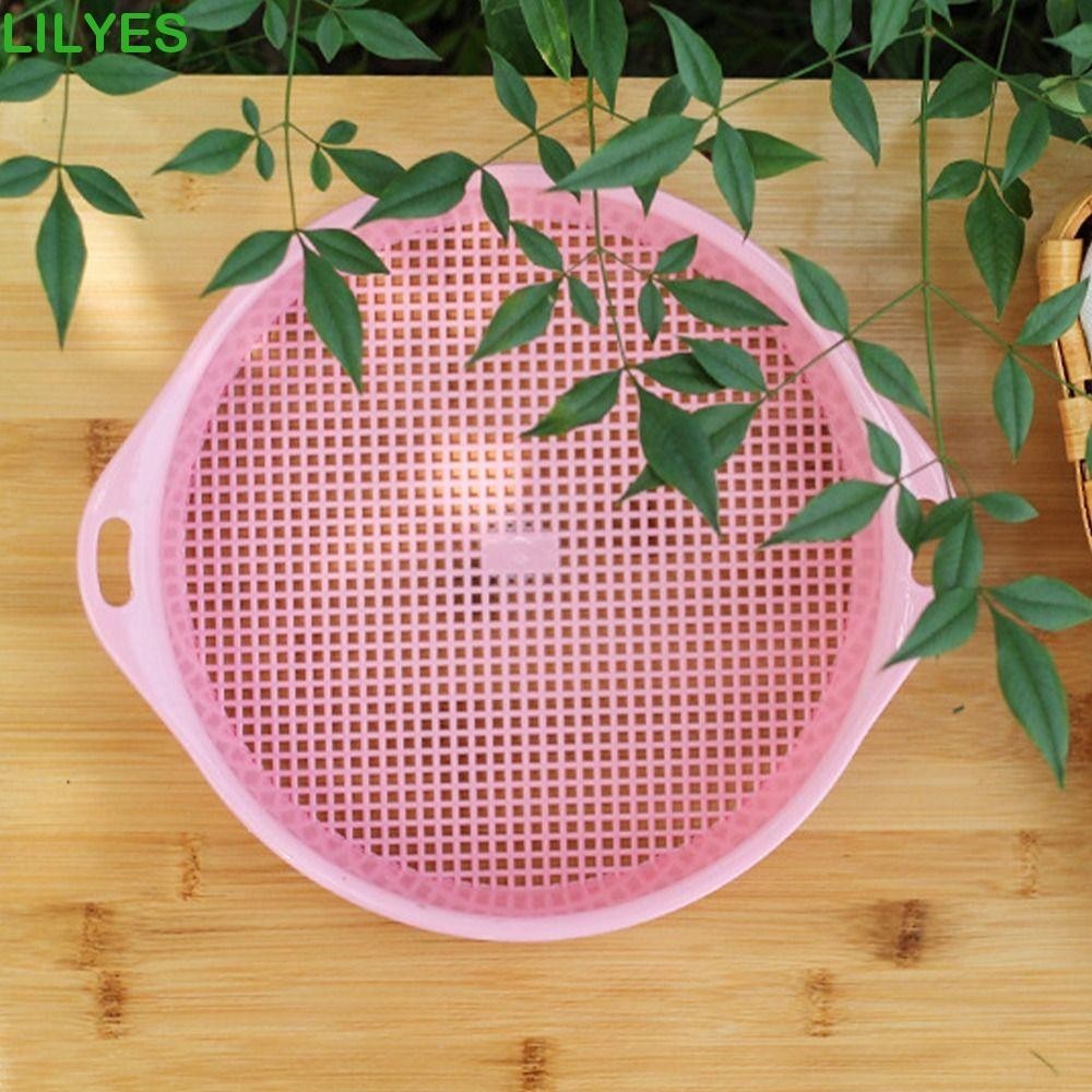 LILYES Soil Sieve Sifter, Plastic Round Garden Mesh Pan, Compost ...