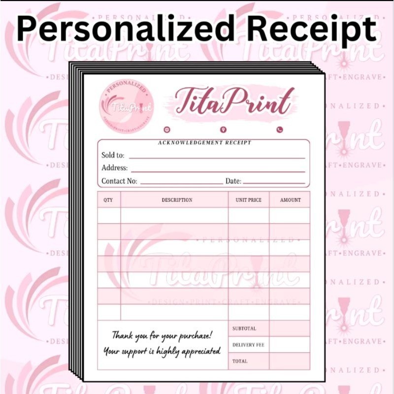 Personalized Receipt / Customized Receipt Non official | Shopee Philippines
