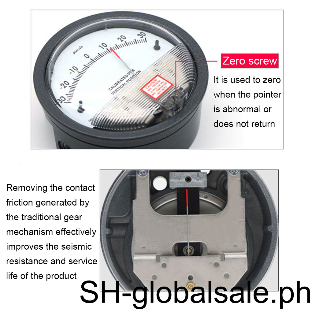 Clean Room Filter Measuring Meter Differential Pressure Gauge Meter ...