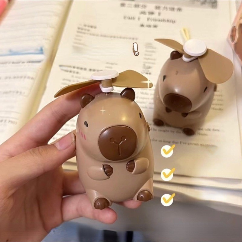 Anime Figures Capybara Portable Hand Table Mini Clip Fan USB Mini Fan ...