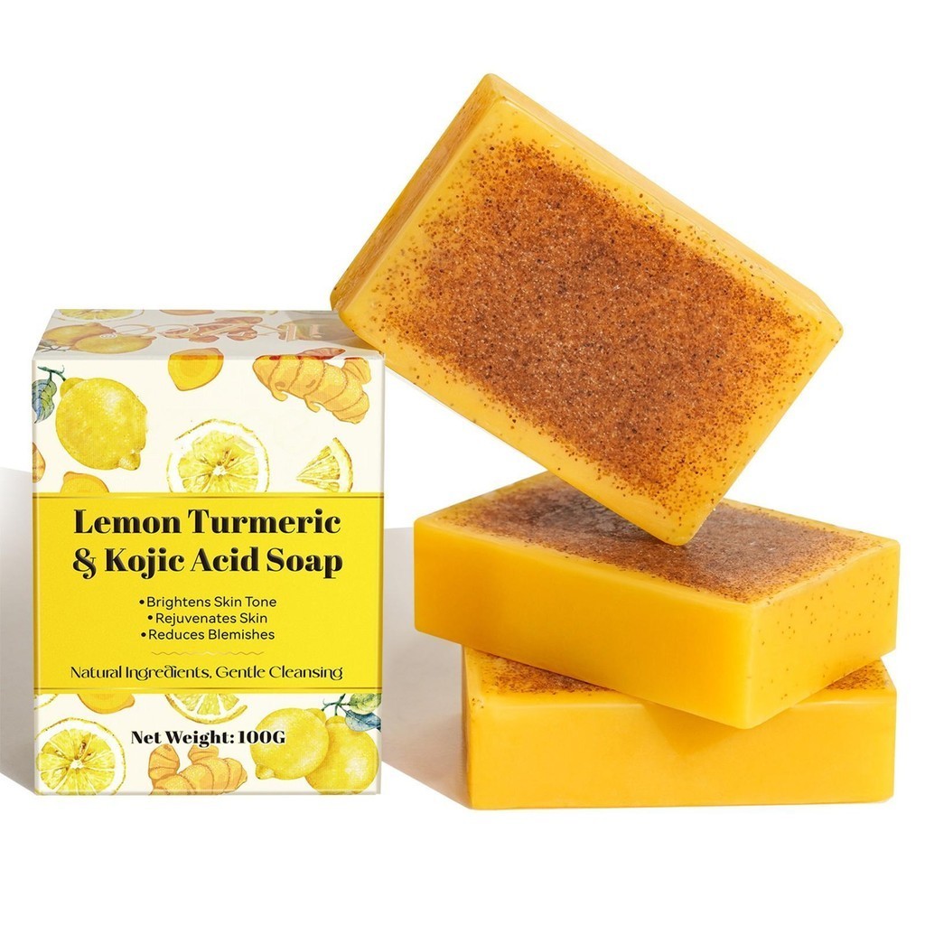 Lemon Turmeric Kojic Acid Handmade Soap Face Wash Removal Acne Oil ...
